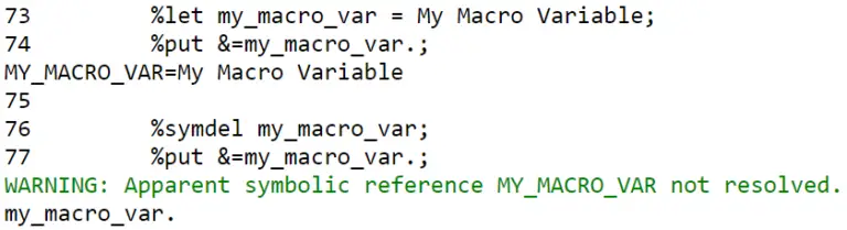 How to Delete User-Defined Macro Variables in SAS - SAS Example Code