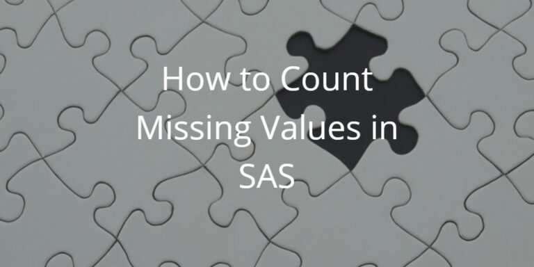 How To Count The Number Of Missing Values In Sas Sas Example Code