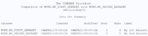 How to Compare Datasets in SAS - SAS Example Code