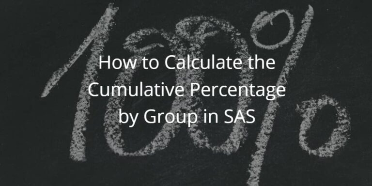 How to Calculate the Cumulative Percentage by Group in SAS