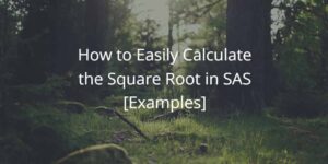 How to Easily Calculate the Square Root in SAS [Examples]